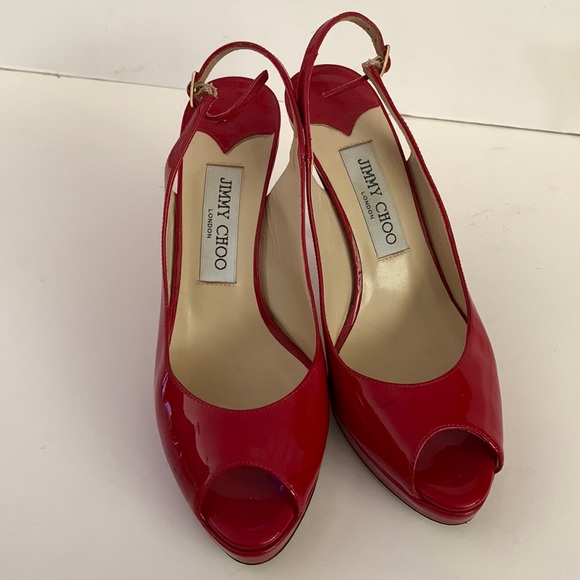 Jimmy Choo | Shoes | Jimmy Choo Red Patent Leather Pumps 37 | Poshmark